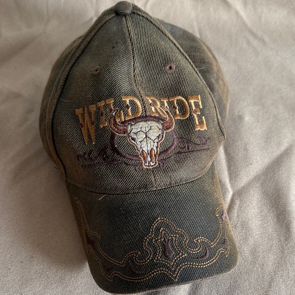 Wild Ride | Accessories | Wild Ride Dark Green Embroidered Ball Cap ...